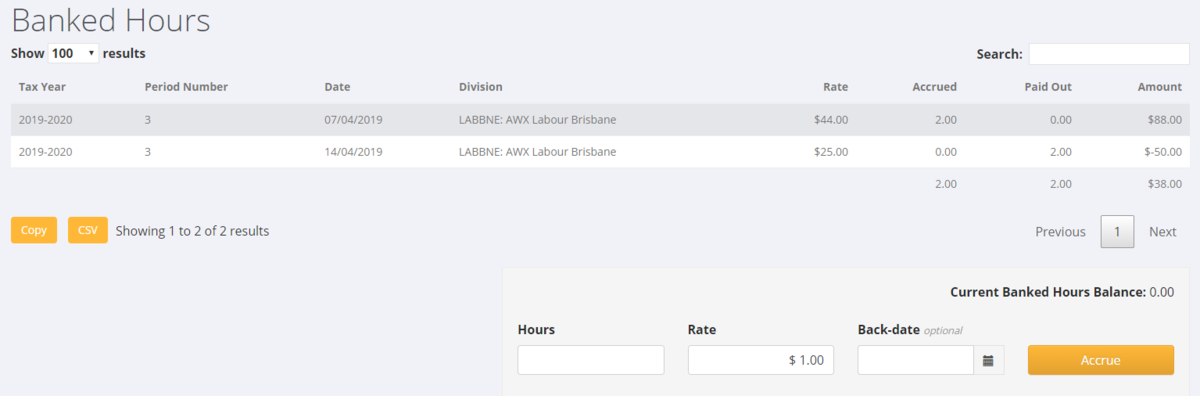 Banked Hours - PinvoiceR