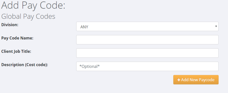 Global Pay Codes - PinvoiceR